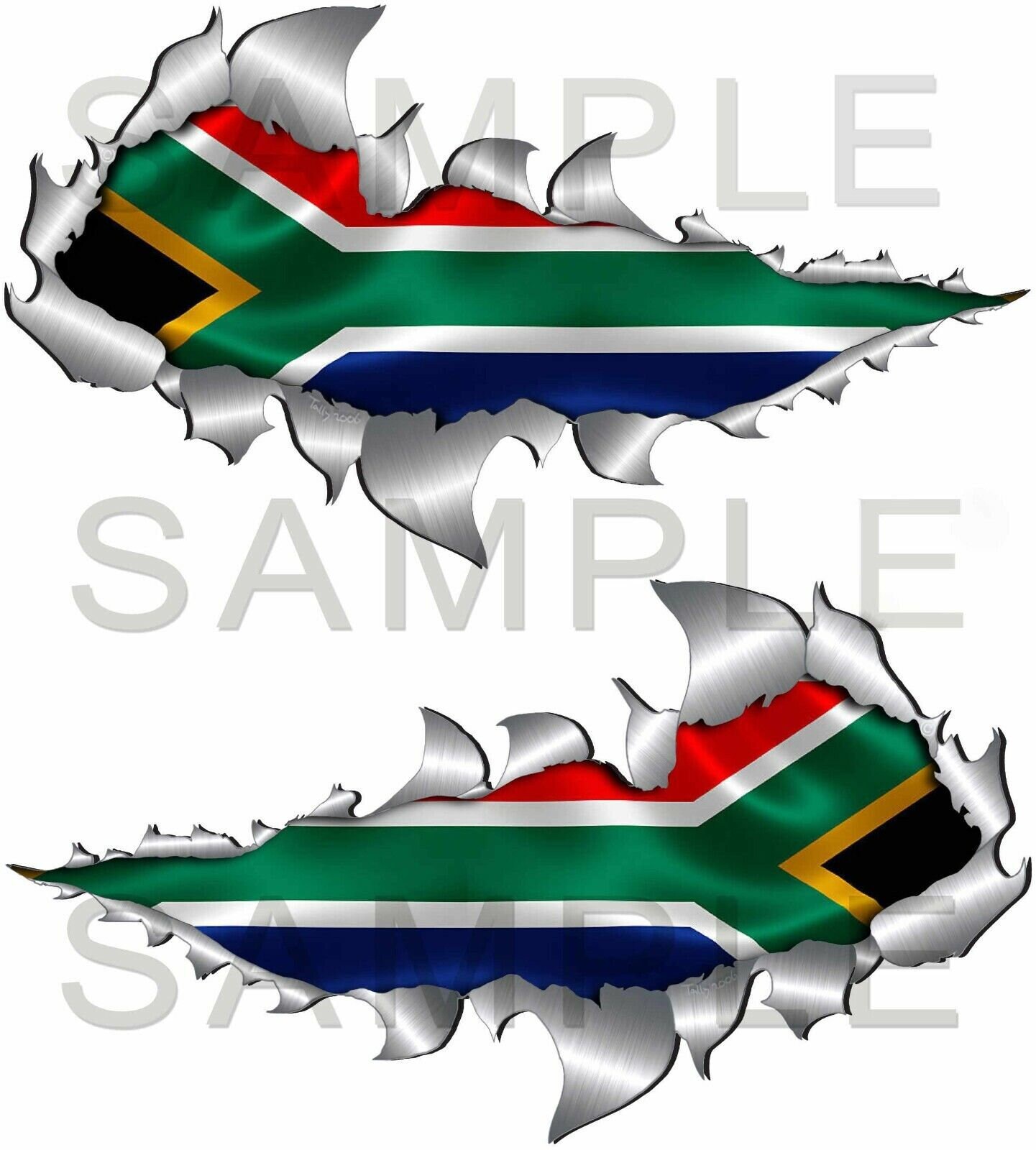 Pair South African Flag Torn Metal Rip Open Sticker - Etsy