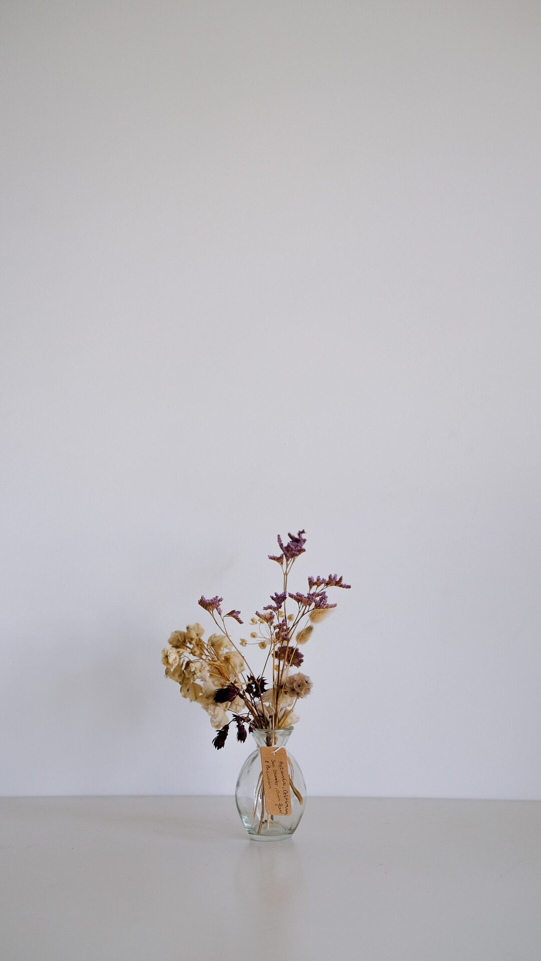 Small Purple Spring Bouquet With Delphinium in Glass Bottle Vase ...