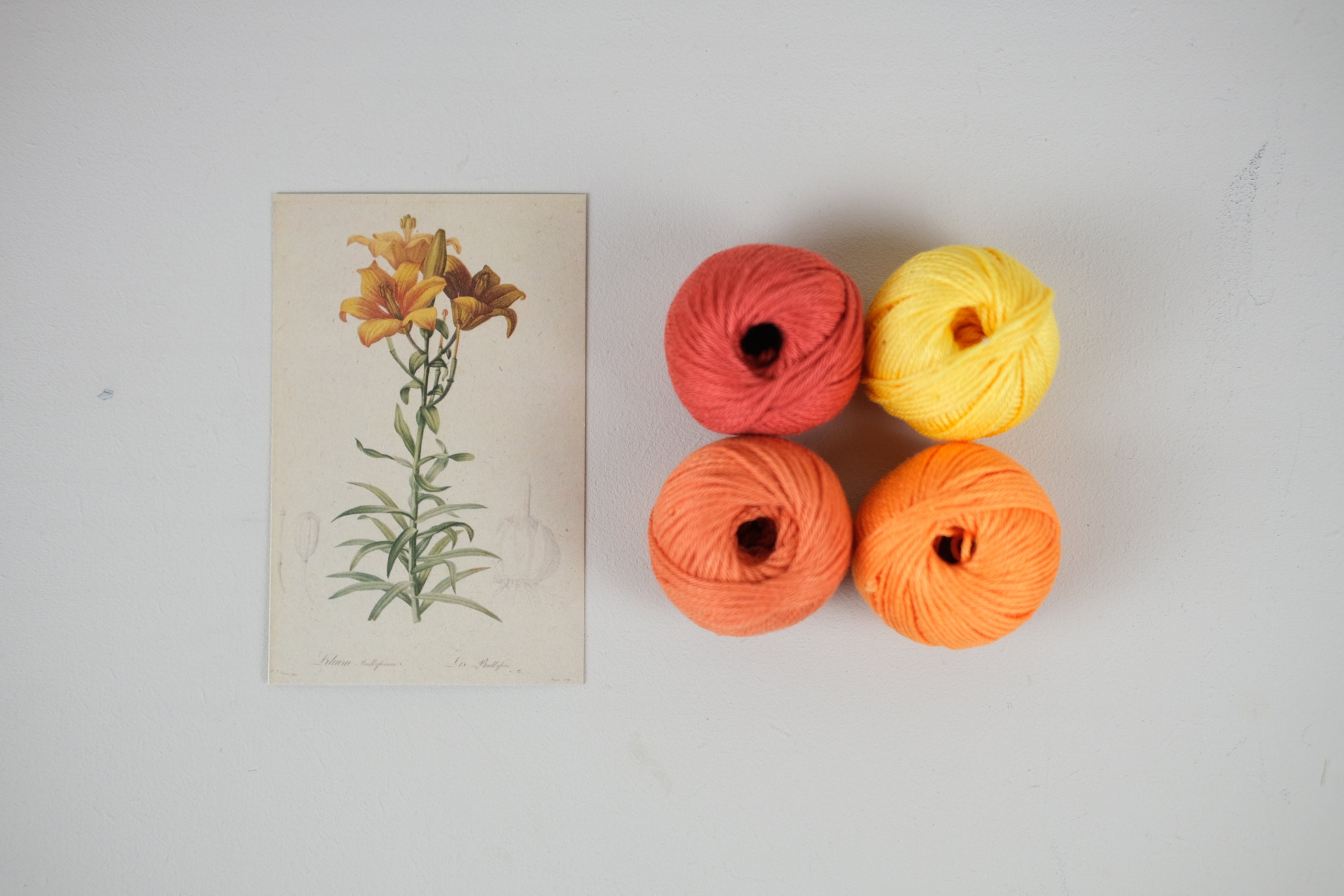 Botanical Lilium Orange Big DIY Weaving Kit Loom Wooden Frame Natural ...