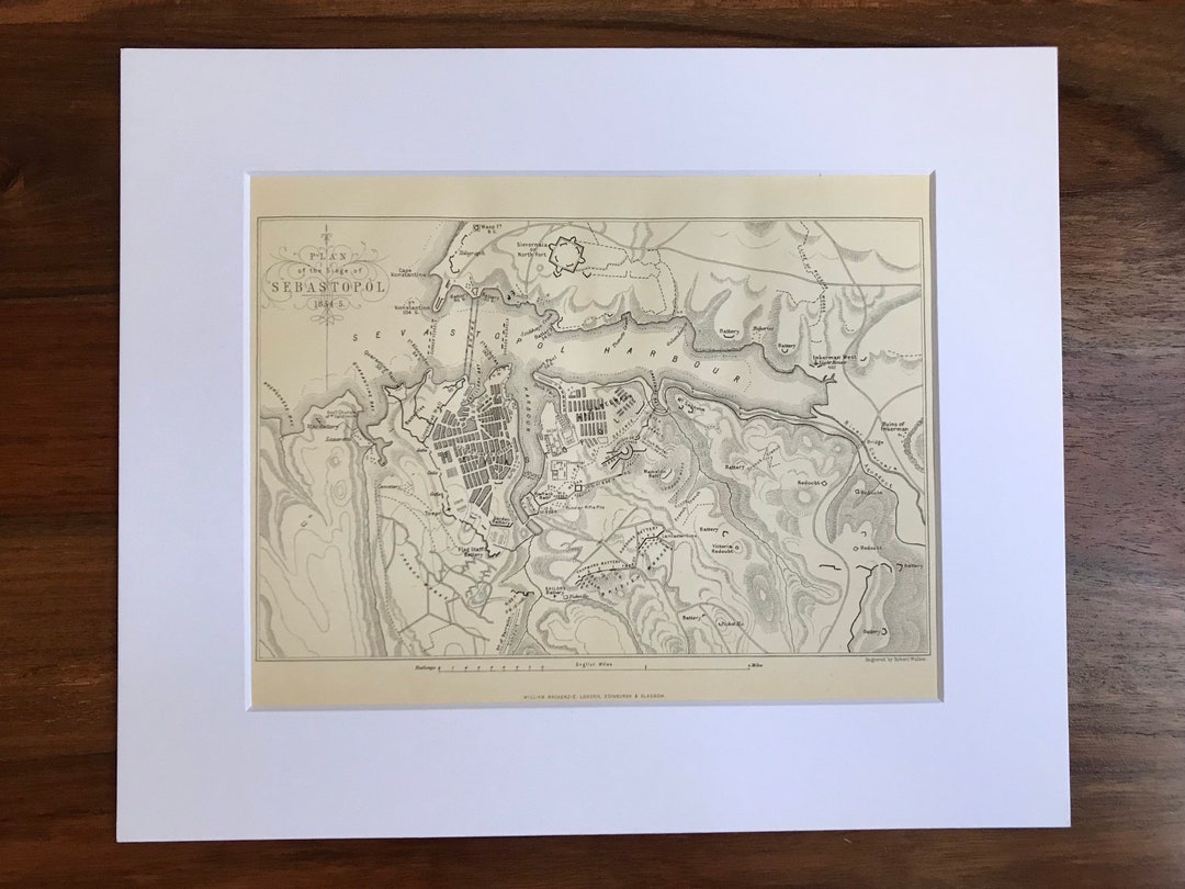 Mounted Original Print plan of the Siege of Sebastopol - Etsy
