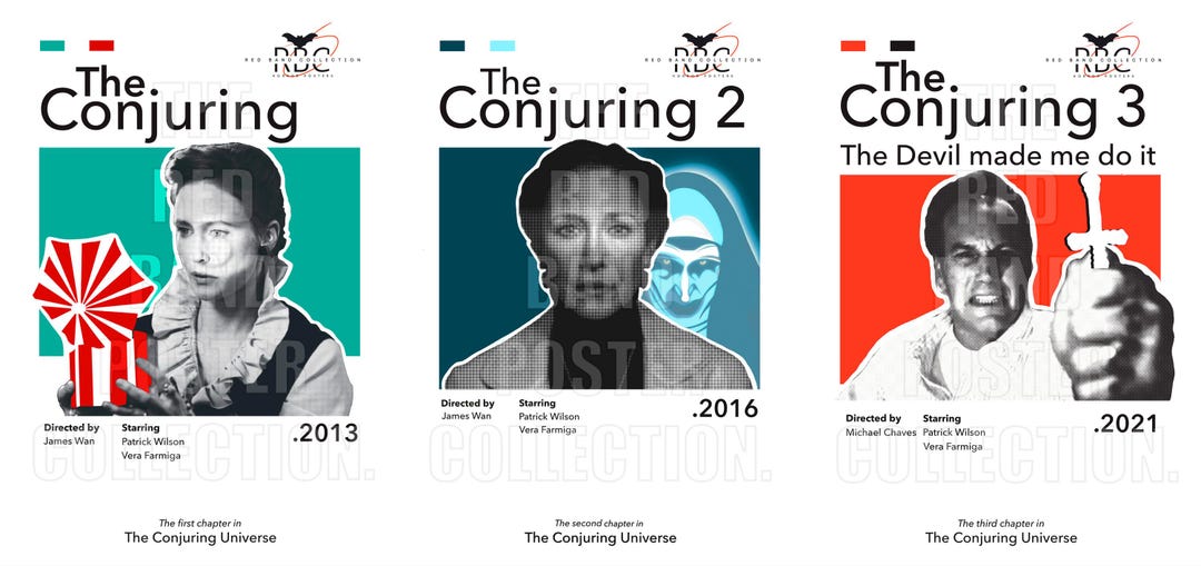 The Conjuring Trio Horror Movie Poster – Original Design, Vera Farmiga ...
