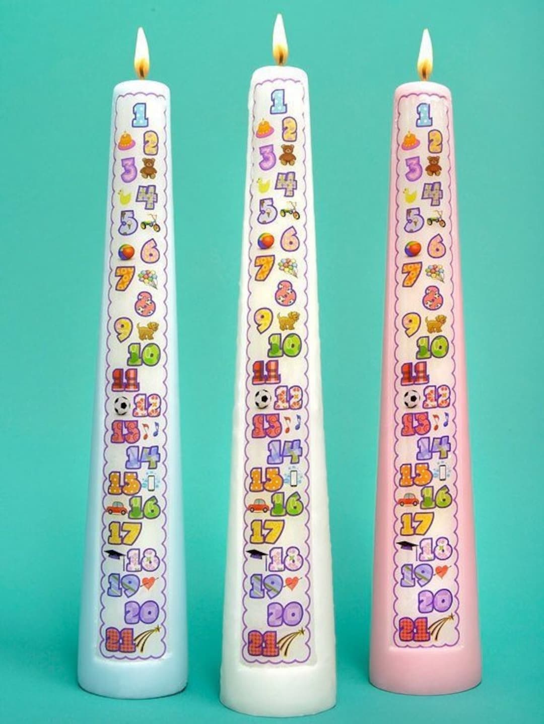 Birthday Countdown Candle, 1-21 Year Contemporary Style - Etsy