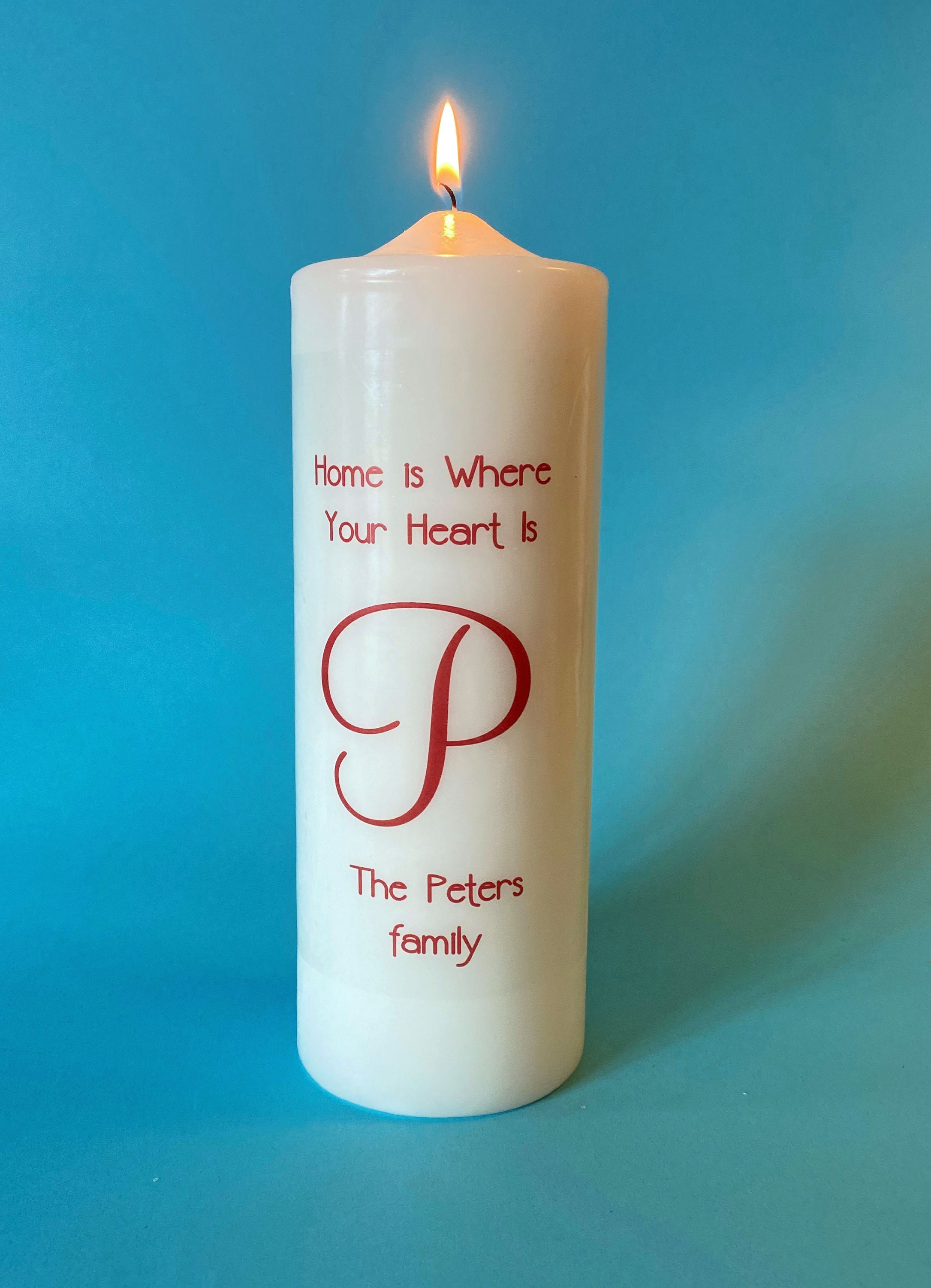 Monogrammed Candle Script Font Single Initial Personalized | Etsy