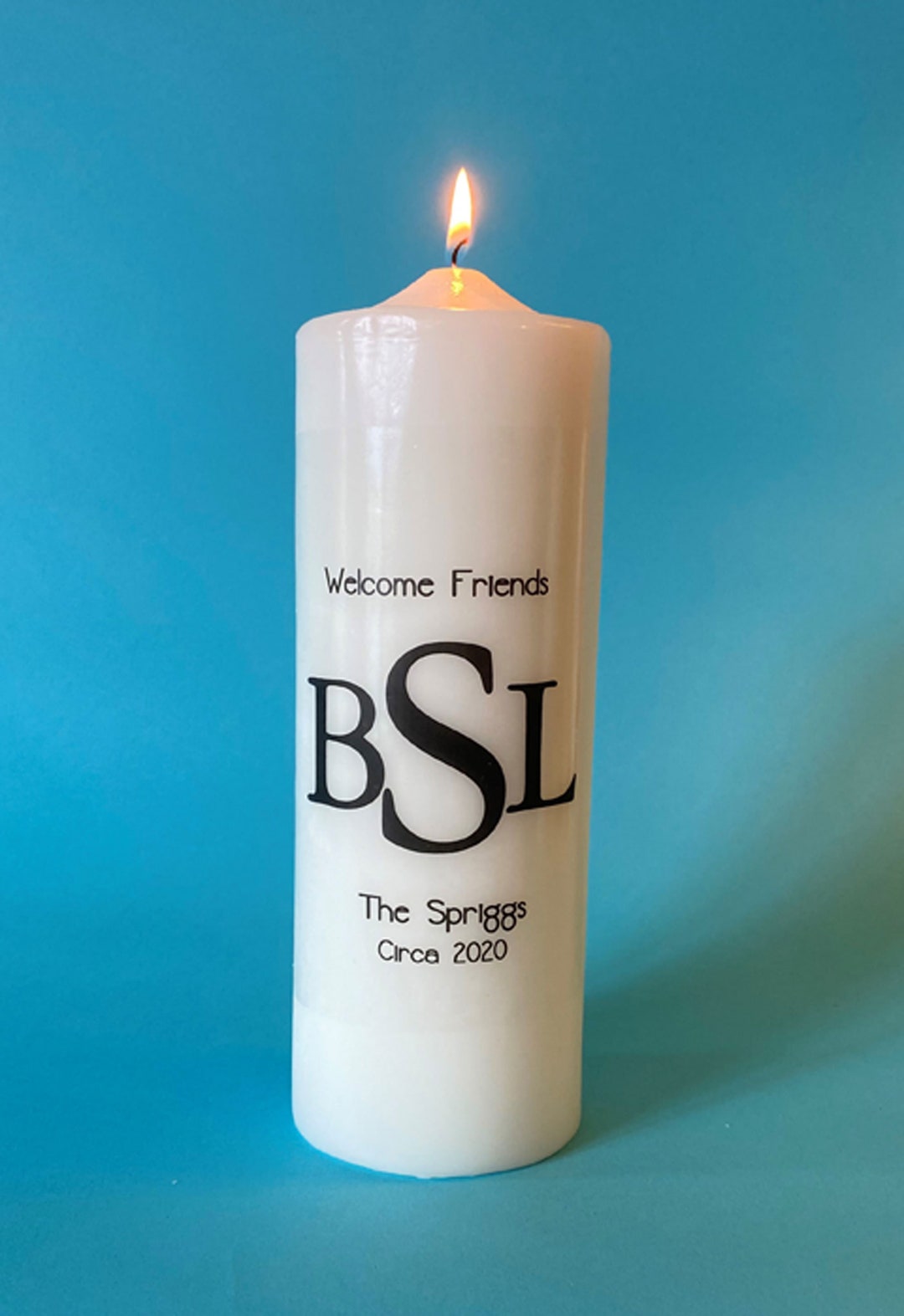 Monogrammed Candle Bold Font, Three Initials, Personalized, White or ...