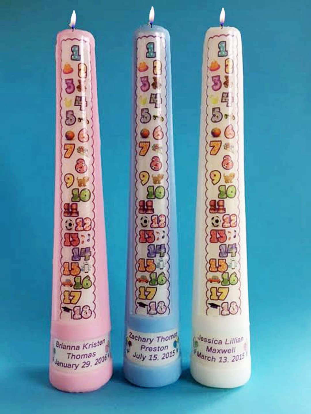 Birthday Countdown Candle, Personalized 1-18 Year Contemporary Style - Etsy