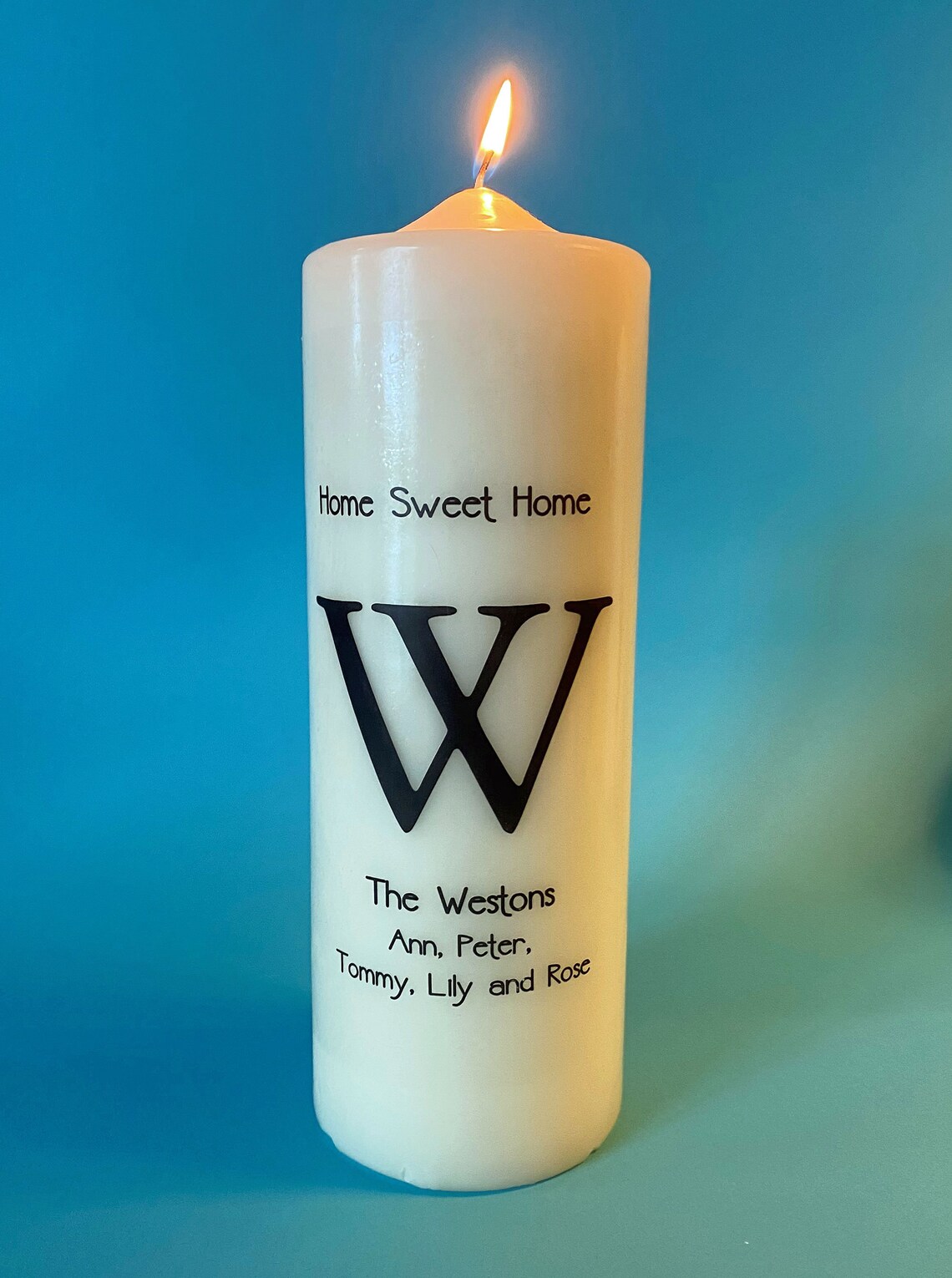 Monogrammed Candle Bold Font Single Initial Personalized | Etsy