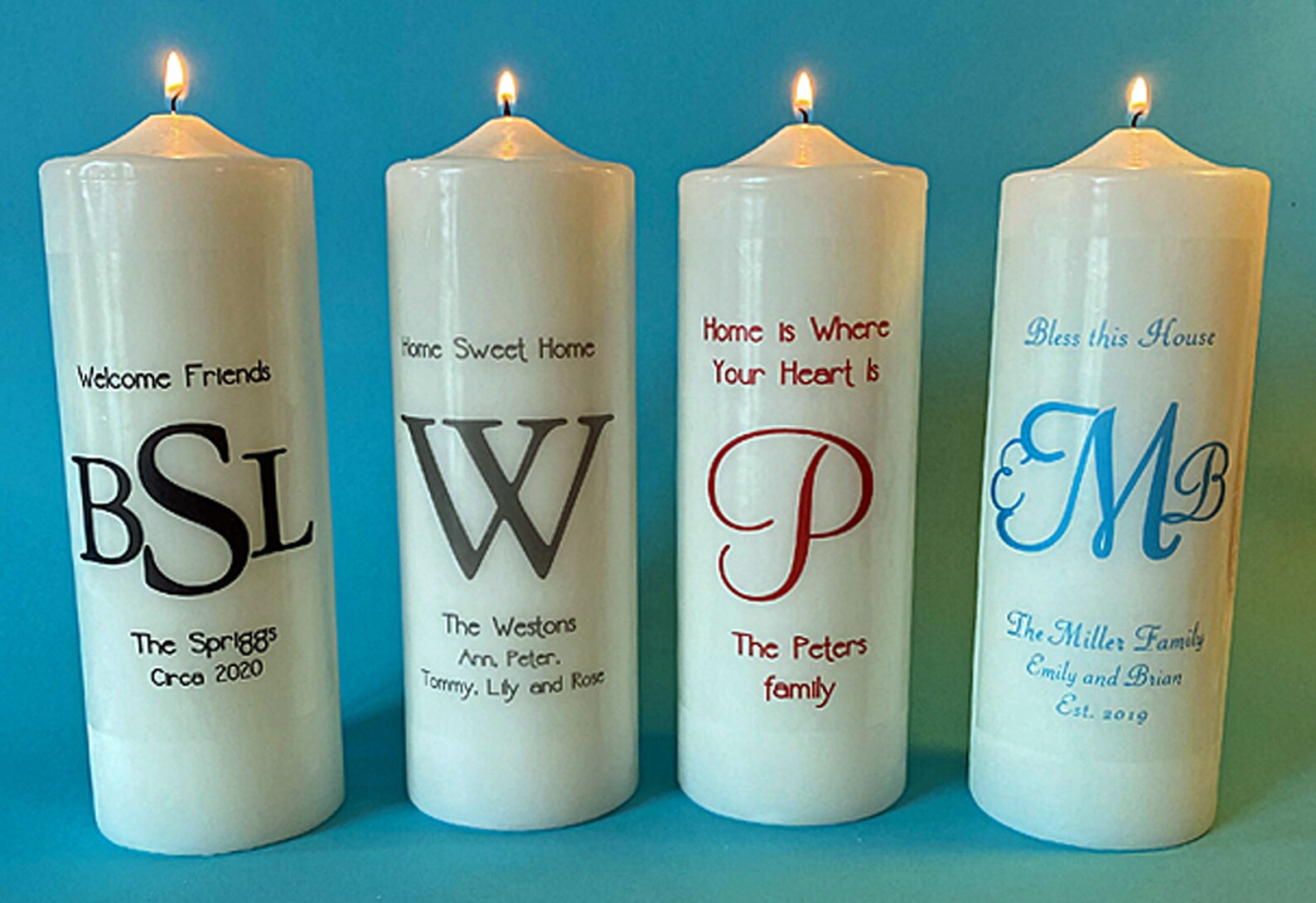 Monogrammed Candle Bold Font, Single Initial, Personalized, White or ...