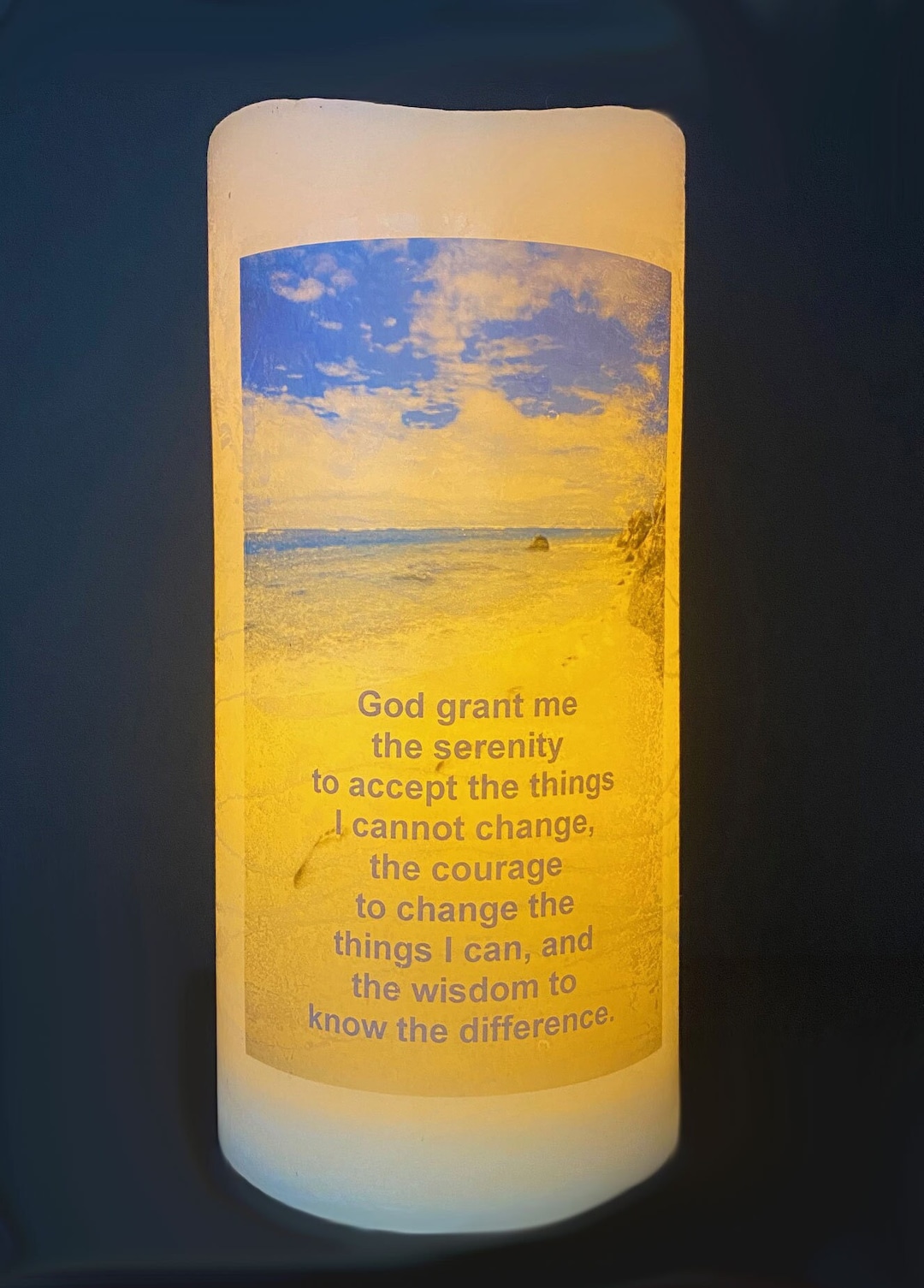 Serenity Prayer Flameless LED Candle, 4 X 8 Inches - Etsy