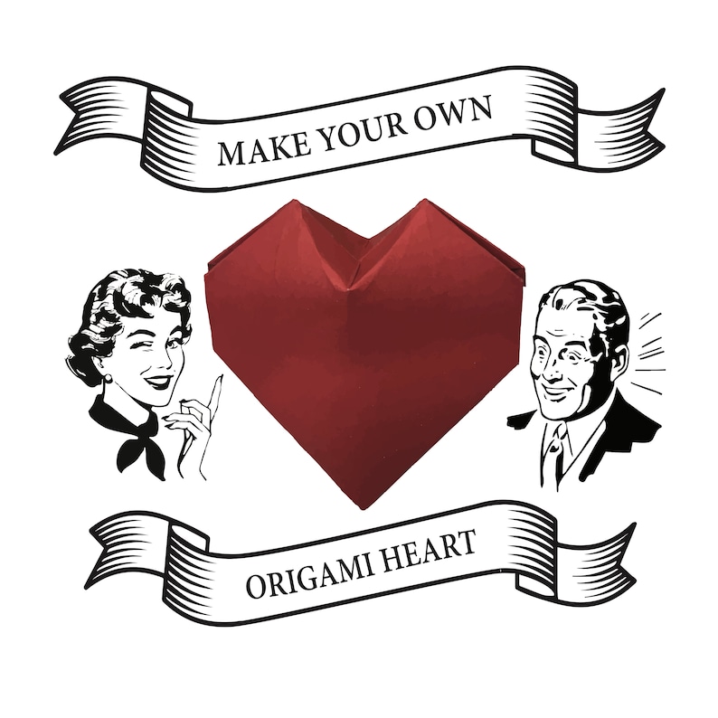 Make Your Own Origami Heart (measures 7 X 7cm Folded) - Etsy