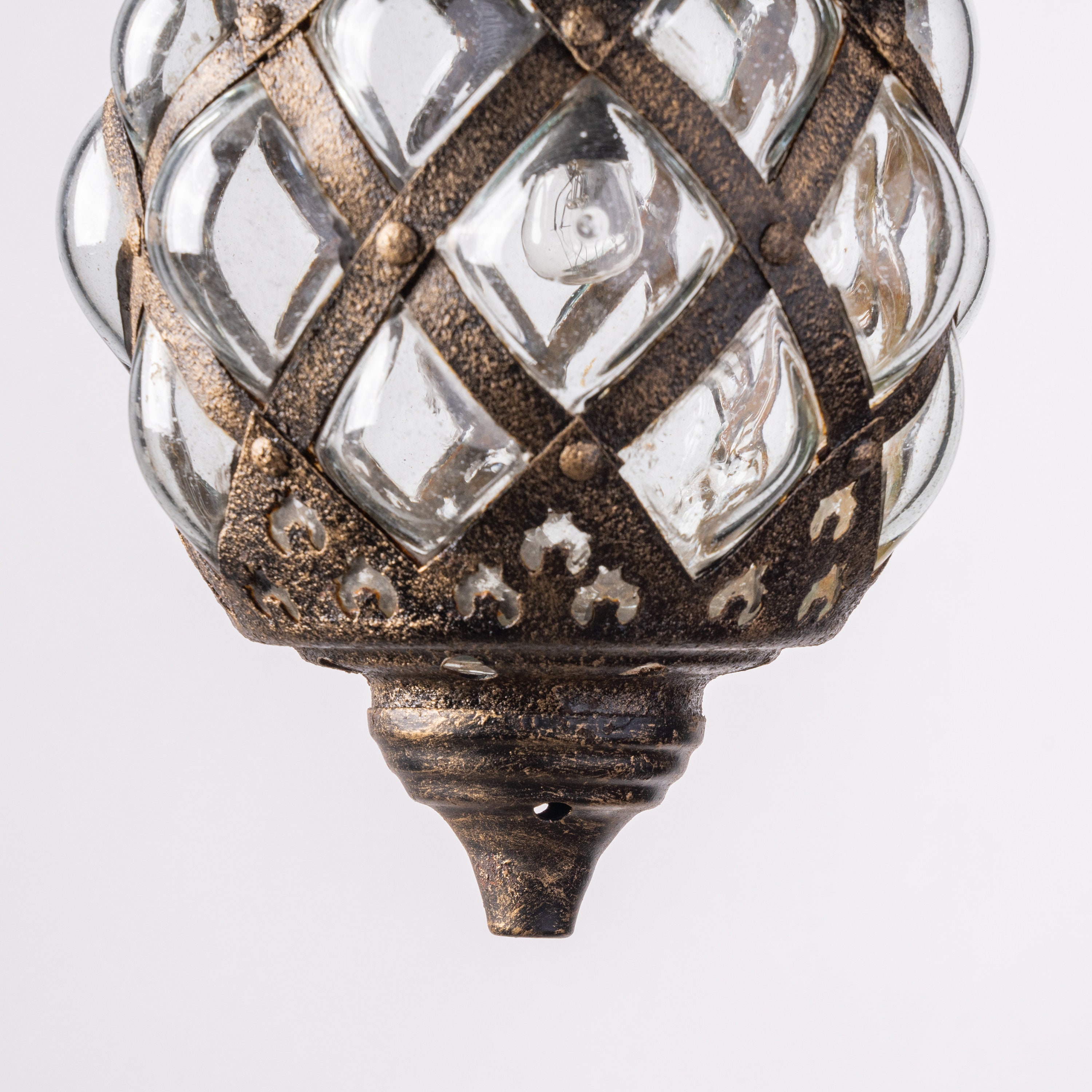Large "lace" Pendant Lamp in Blown Glass, Antique Hand-blown Glass ...
