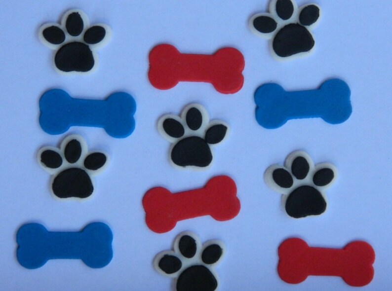 24 edible PAW PRINT & BONES paw patrol themed new puppy dog | Etsy