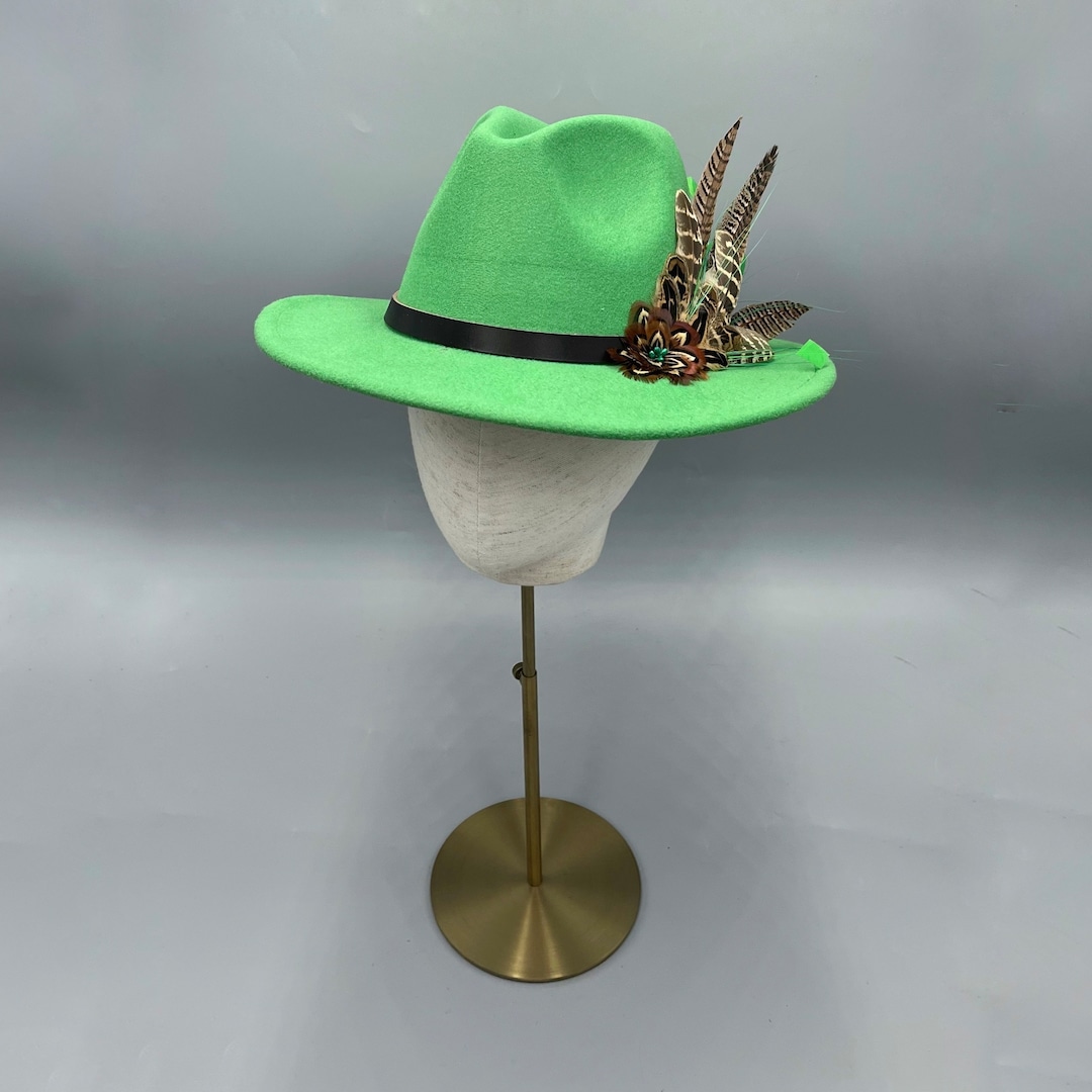Emerald Green Felt Fedora Hat Ladies - Etsy