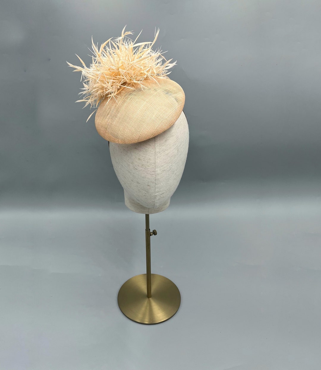 Peach Fascinator, Button Hat, Wedding Hat - Etsy