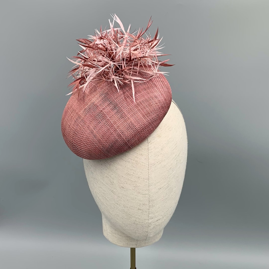 Dusky Pink Fascinator, Button Hat - Etsy