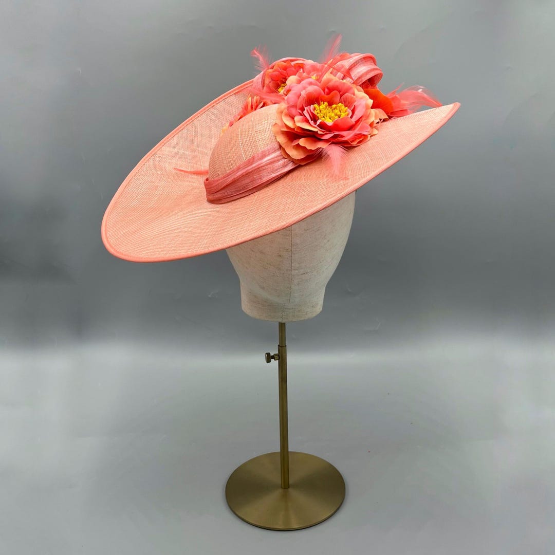 Coral Hat Fascinator, Wedding, Mother of the Bride - Etsy