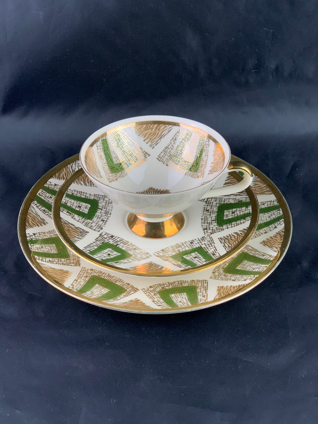 Vintage Teacup, Vintage Trio, 50s Trio, Bavarian Porcelain, Collectible ...