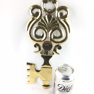 Vintage Brass Key, Decorative Key, Brass Key Plaque, Home and Living ...