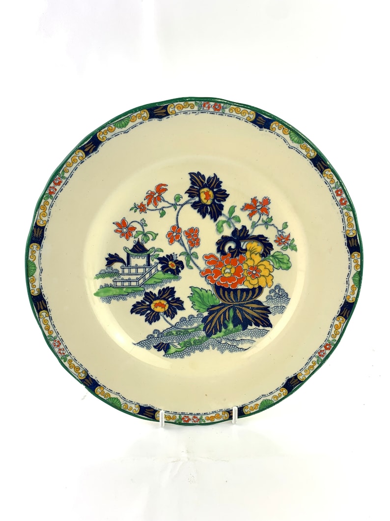 Antique Minton Plate: "pergola" Chinese Botanical Design (9 Inch ...