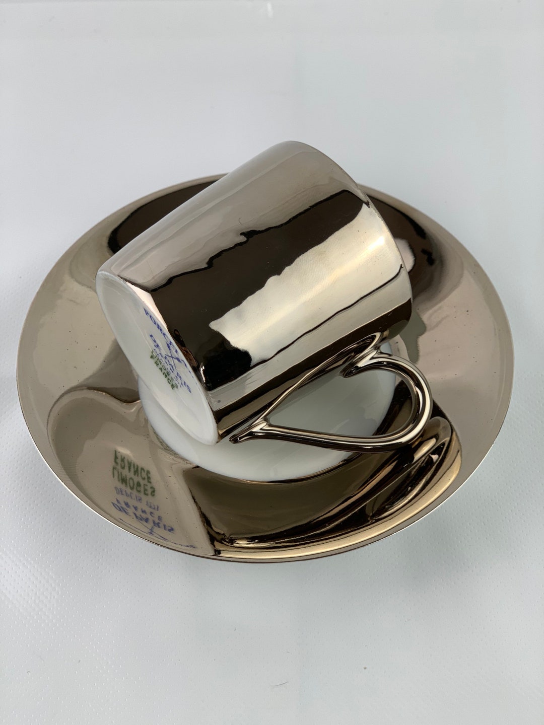 This is a Striking 60's Vintage Platinum Plated Demitasse Duo From ...