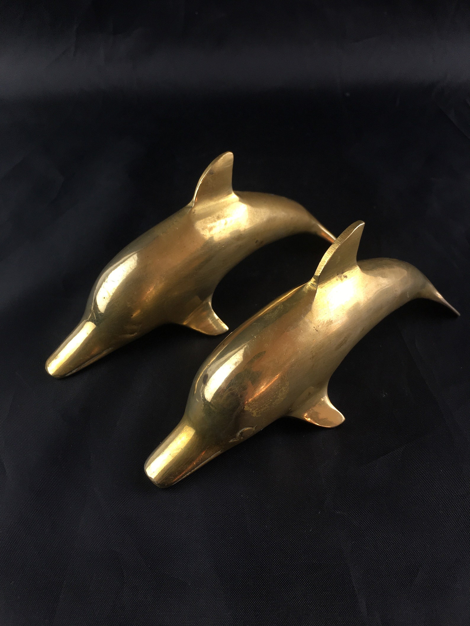 Brass Dolphins Brass Figurine Brass Miniature Brass Animal - Etsy