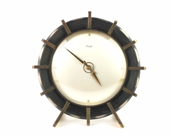 Rare Kienzle Desk Clock: German Mid-century Modern Sunburst Design - Etsy