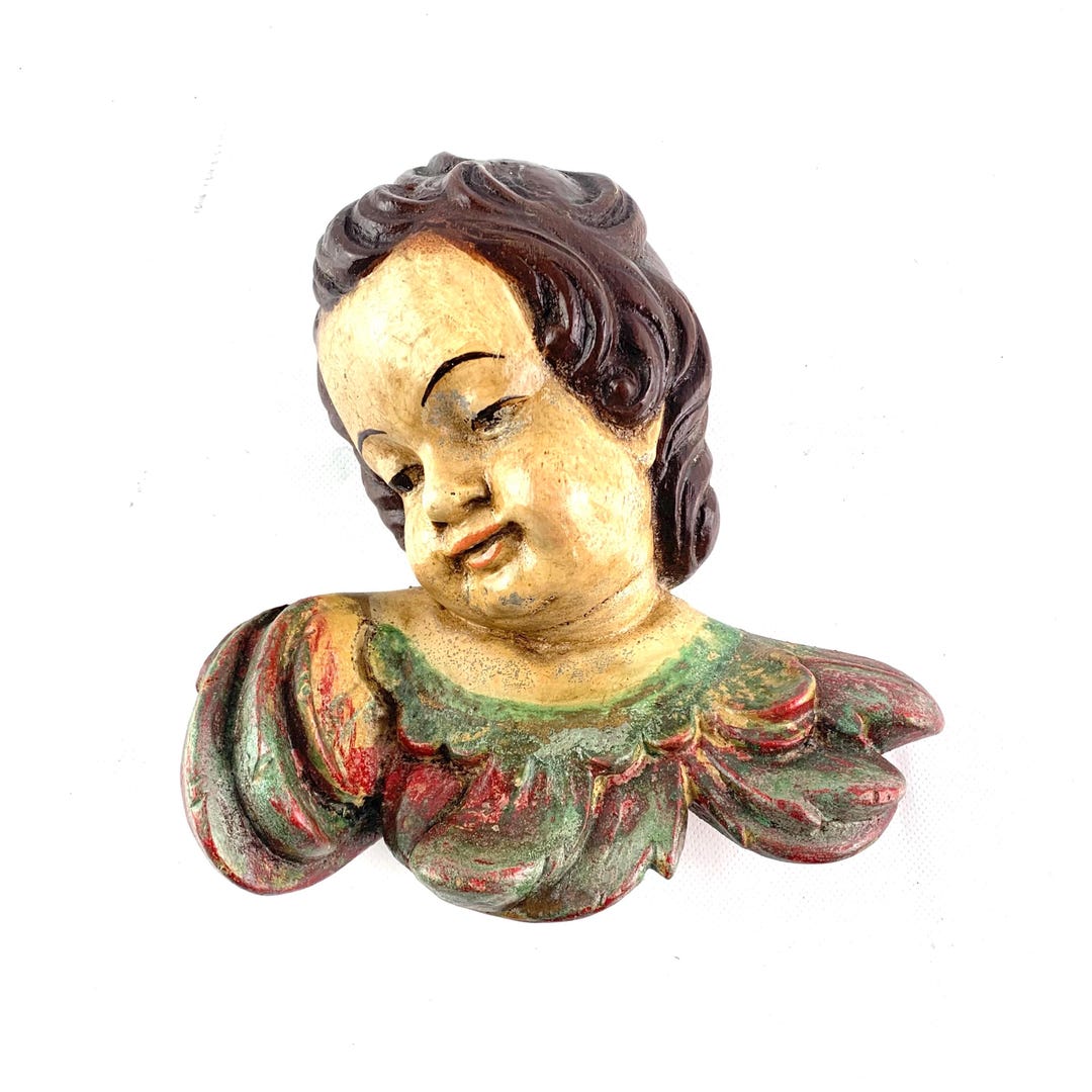 Antique Putto Head, Italian Cherub, Papier-mâché, Vintage Angel ...