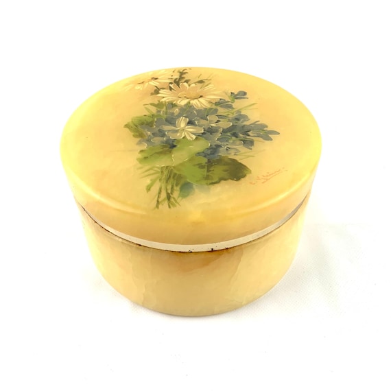 Vintage alabaster jewellery box made in Italy, Treasu… - Gem