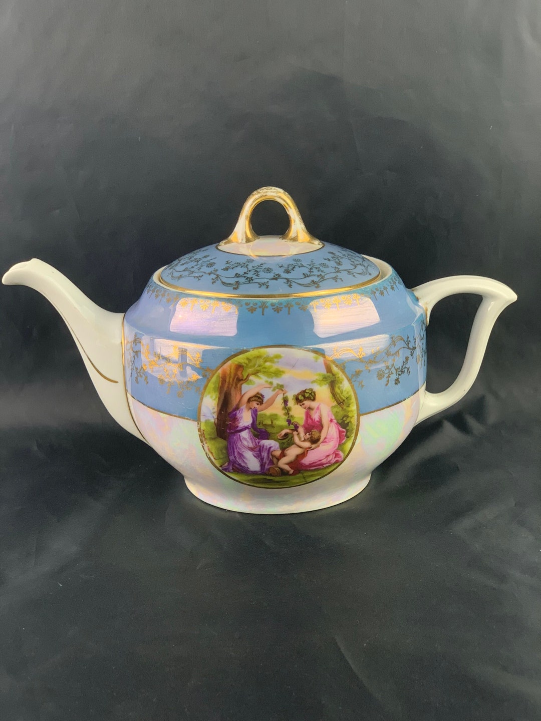 Vintage Teapot, Lusterware Teapot, Czechoslovakian Teapot, Ceramic ...