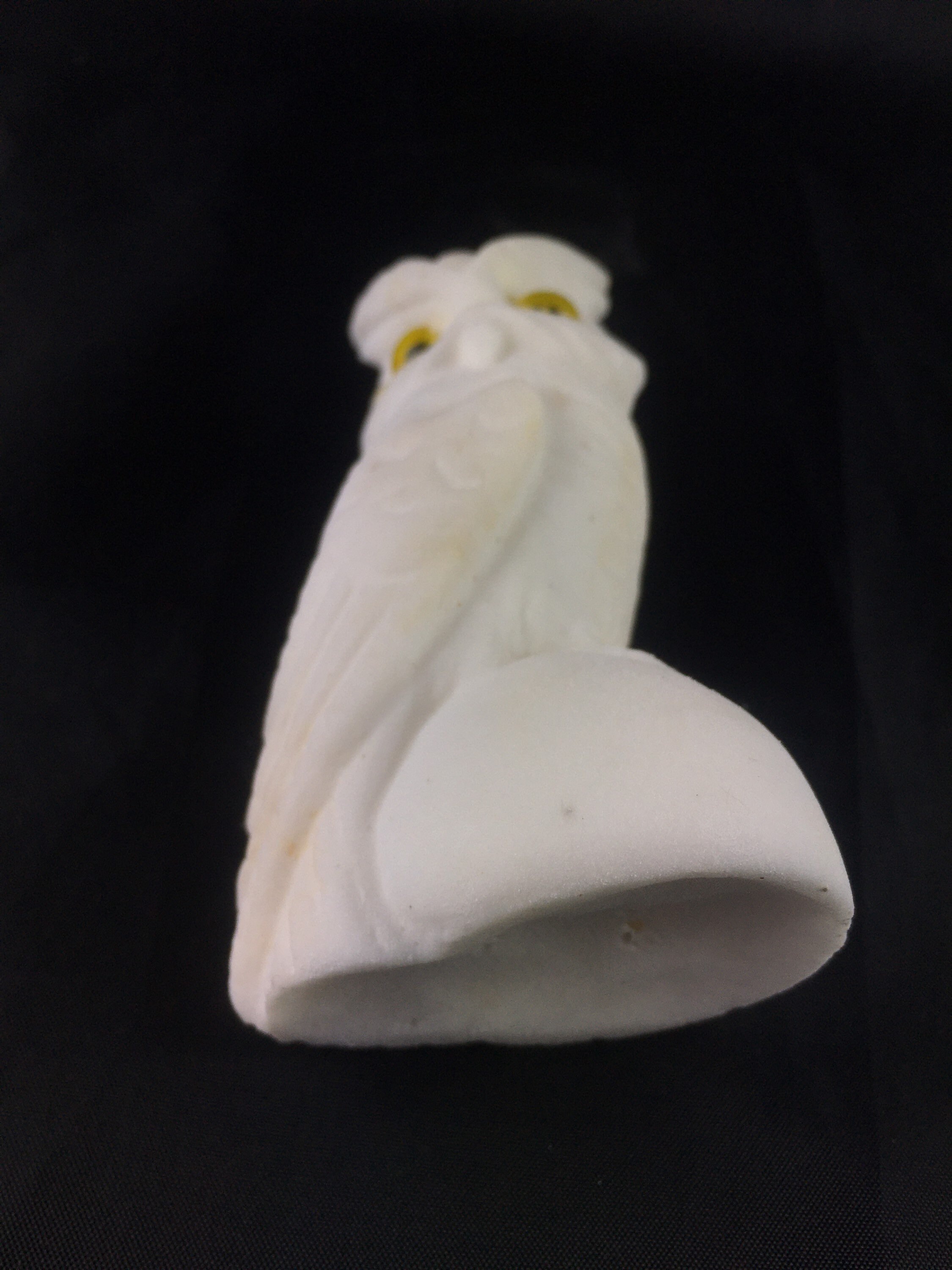 Alabaster Snow Owl Figurine by Norlean Glass Eyes Made in | Etsy