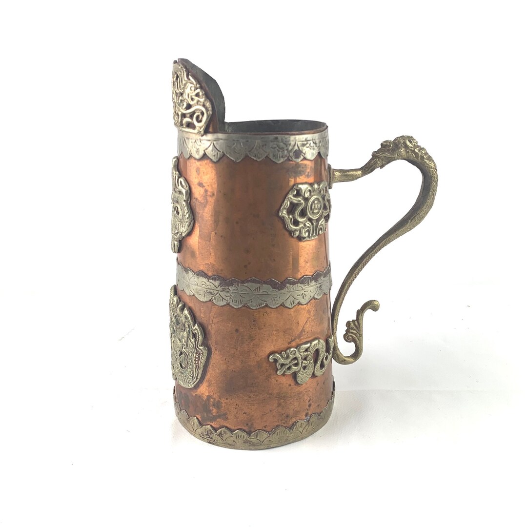 Vintage Copper Tankard From Tibet, Tibetan Pitcher, Vintage Jug, Rare ...