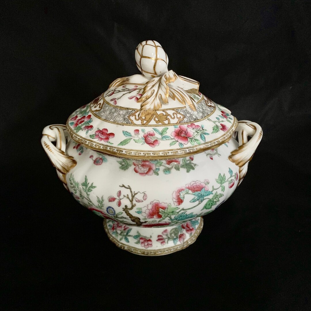 Antique Tureen, Early Minton, 19th Century,indian Tree, Victorian ...