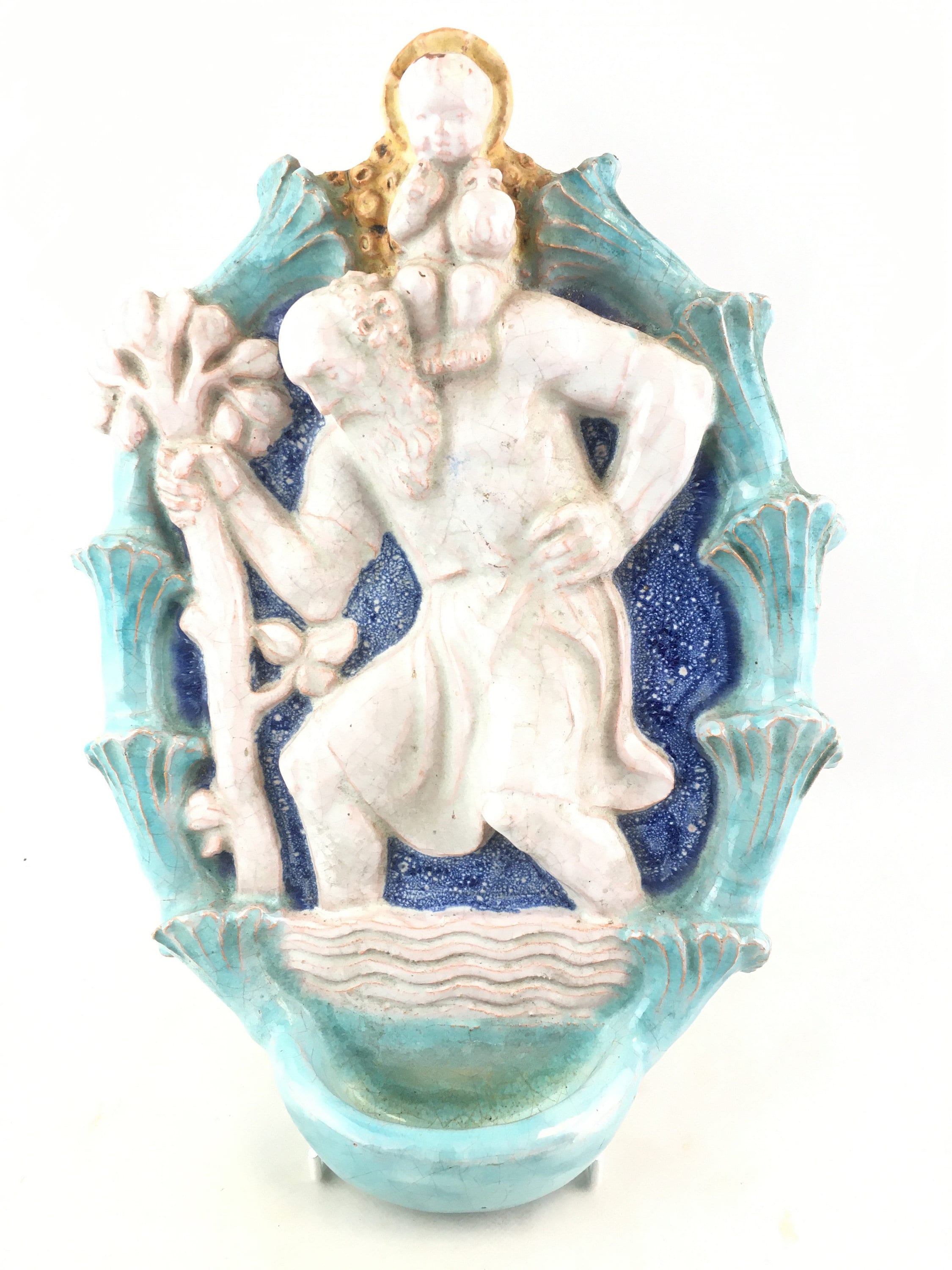 Majolica Font Antique Holy Font Holy Water Font Religious - Etsy