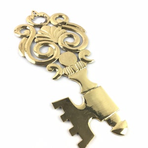 Vintage Brass Key, Decorative Key, Brass Key Plaque, Home and Living ...