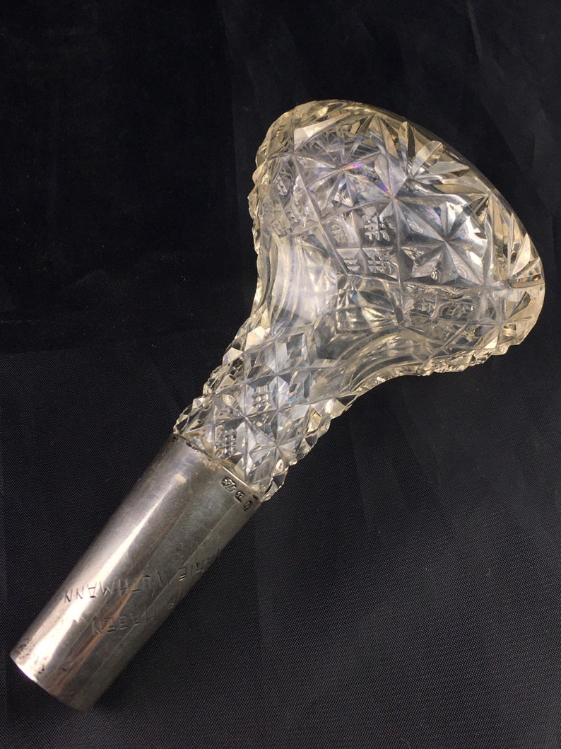 Antique Franz Mosgau Crystal Vase: Sterling Silver Neck, German Cut ...