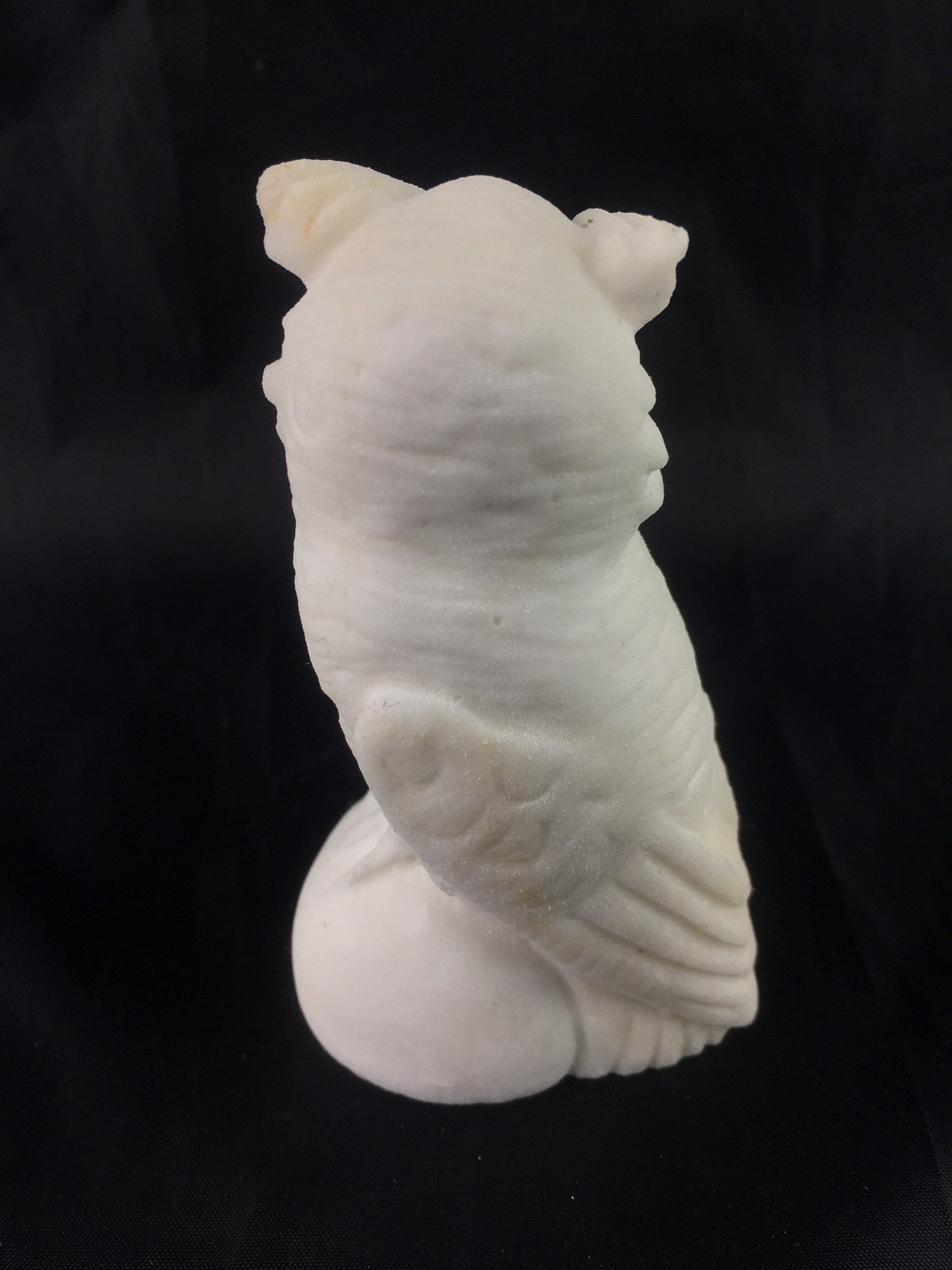 Alabaster Snow Owl Figurine by Norlean Glass Eyes Made in - Etsy
