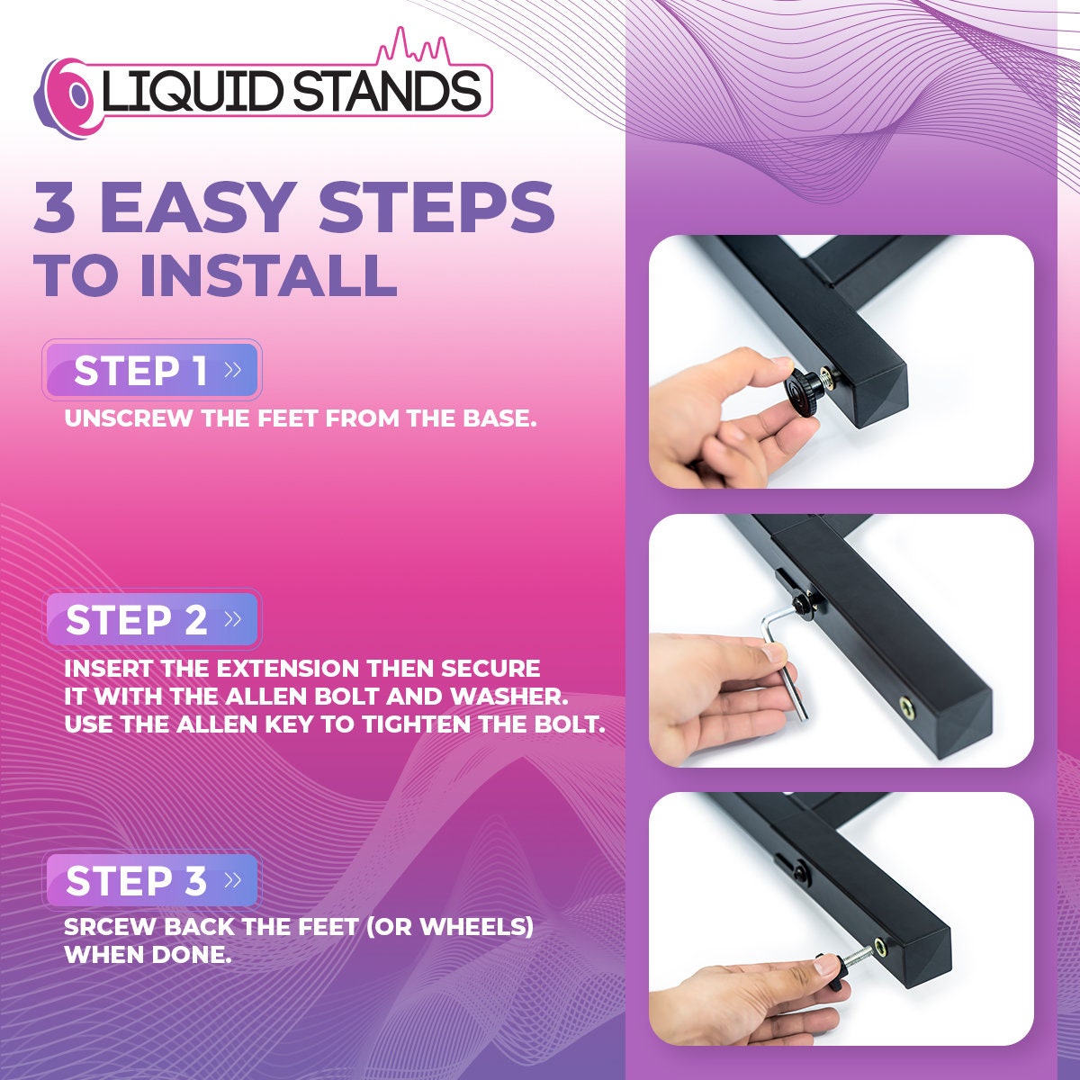 Liquid Stands Piano Stand Extender for Extra Security and Durability ...