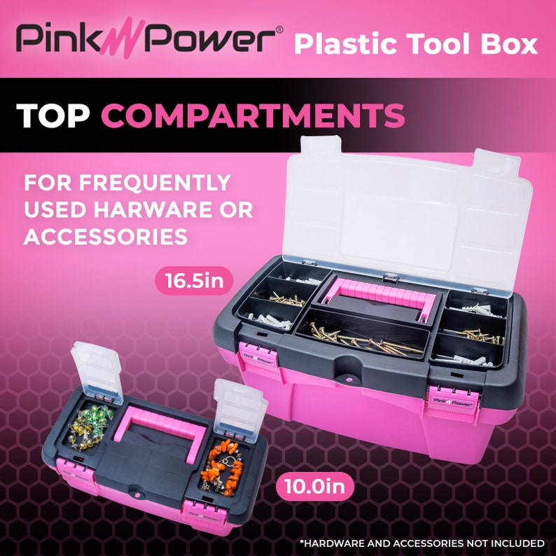 Pink Power Pink Tool Box for Women Sewing, Art Craft Organizer Box ...