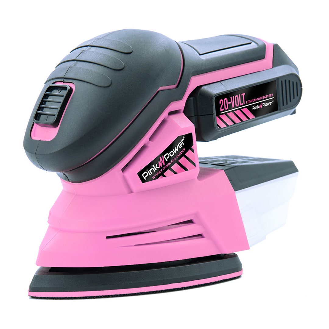 Pink Power 204 Detail Sander for Woodworking 20V Cordless Electric Hand ...