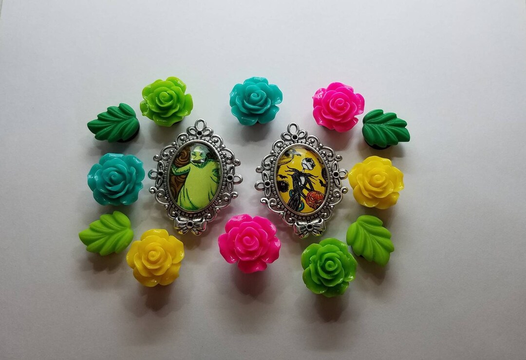 Nightmare Before Christmas Inspired Show Charms, 14 PCS, NBC, Roses ...