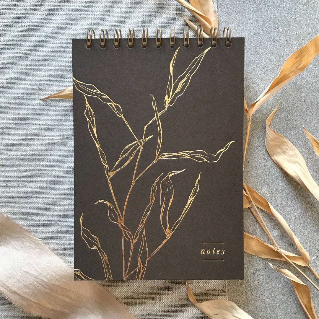 Letterpress Notebook Handmade Plain Gold Luxury Notepad Stationery ...