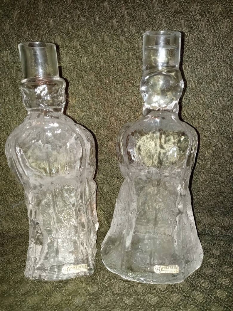 Mid-century Pukeberg Sweden Man and Woman Syrup Bottles - Etsy
