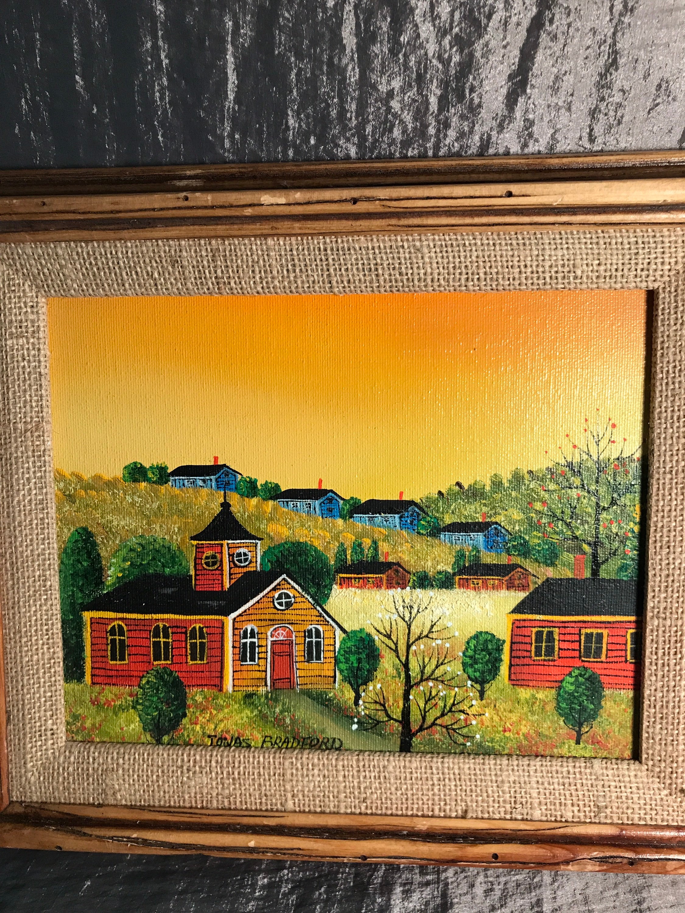 Original Jonas Bradford Amish Folk Art Framed Oil Painting - Etsy