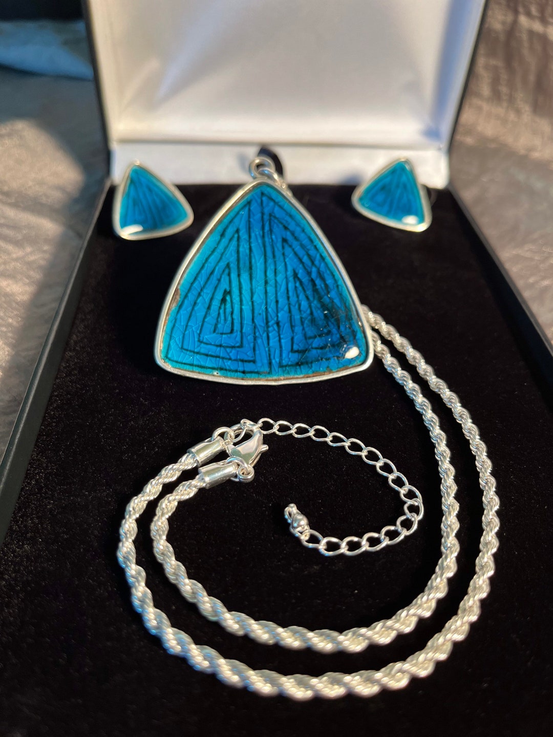 Alice Lund Denmark Blue Modernist Design 1950 1960 Jewelry Set - Etsy
