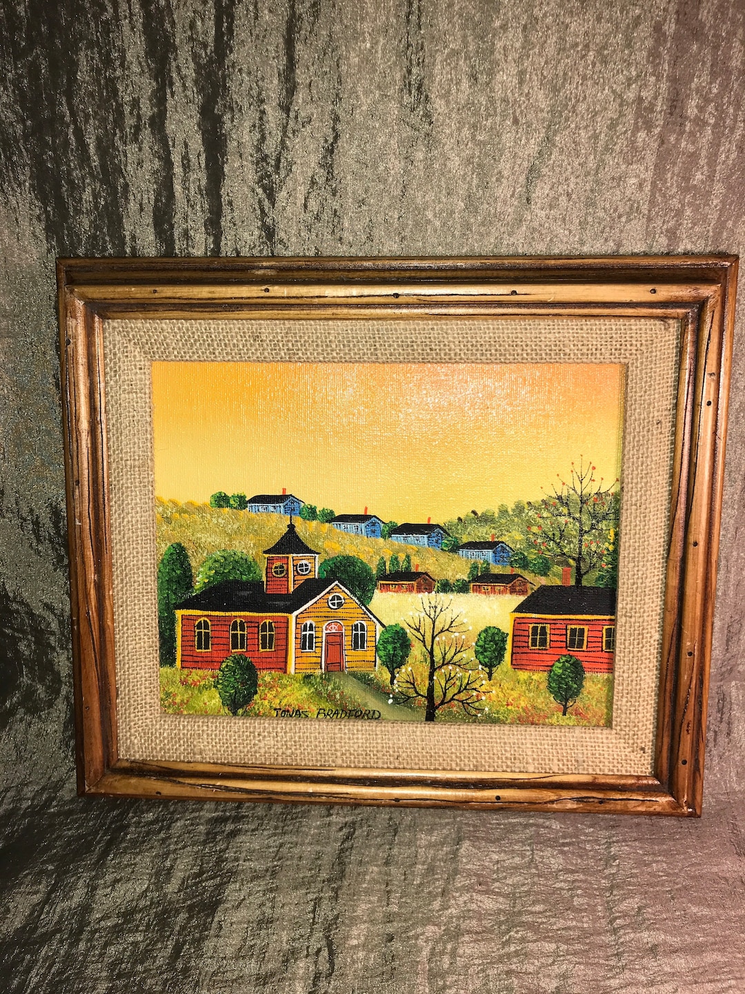 Original Jonas Bradford Amish Folk Art Framed Oil Painting - Etsy