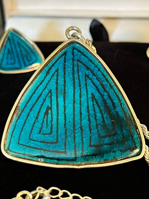 Alice Lund Denmark Blue Modernist Design 1950 1960 Je… - Gem