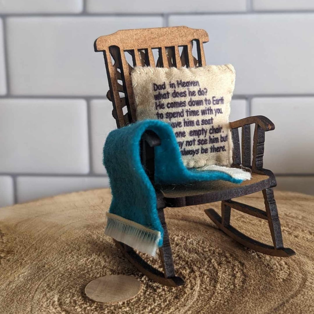 Dad in Heaven Memorial Decoration Empty Rocking Chair to Remember Dad ...