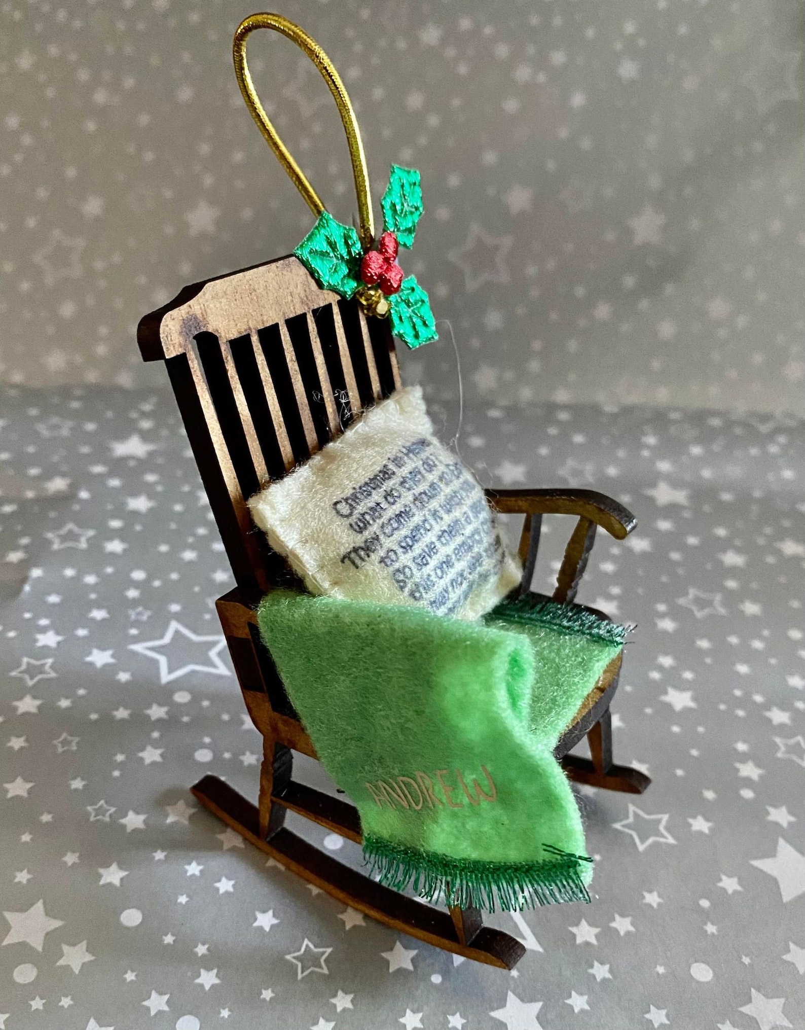 Christmas in Heaven Memorial Rocking Chair Ornament Empty - Etsy