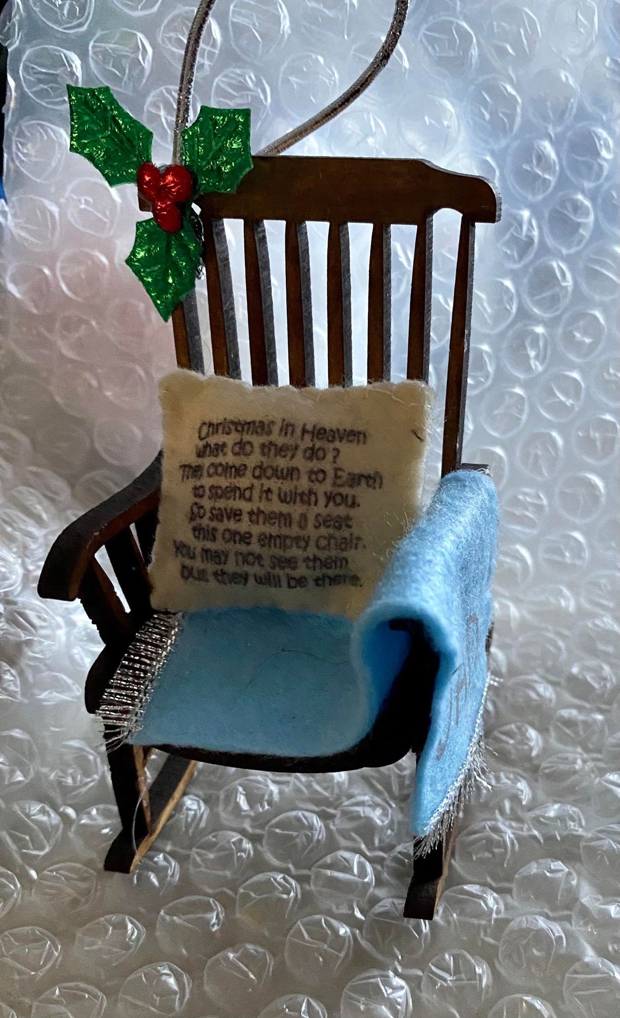 Christmas in Heaven Memorial Rocking Chair Ornament Empty - Etsy UK