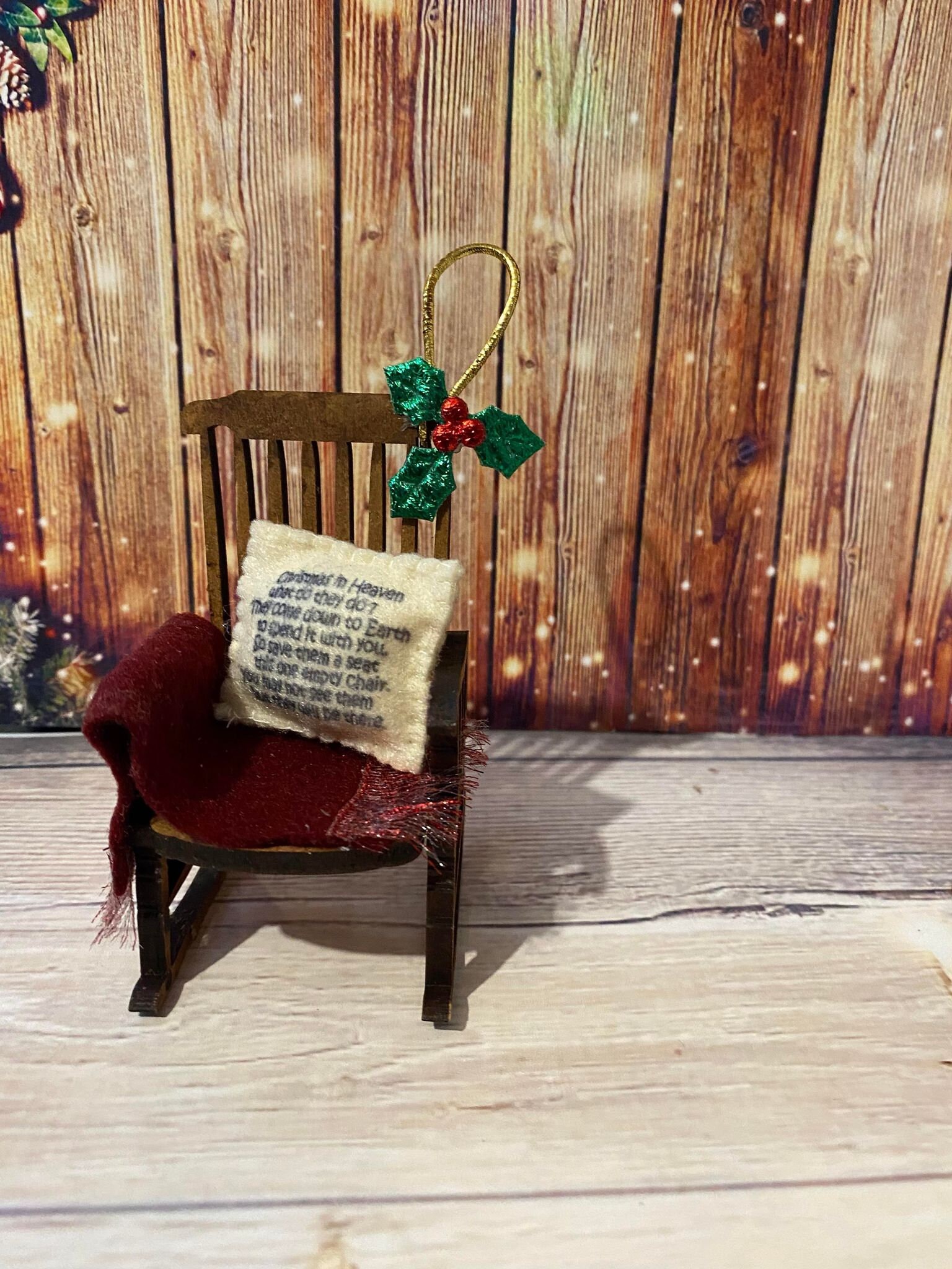 Christmas in Heaven Memorial Rocking Chair Ornament Empty - Etsy UK