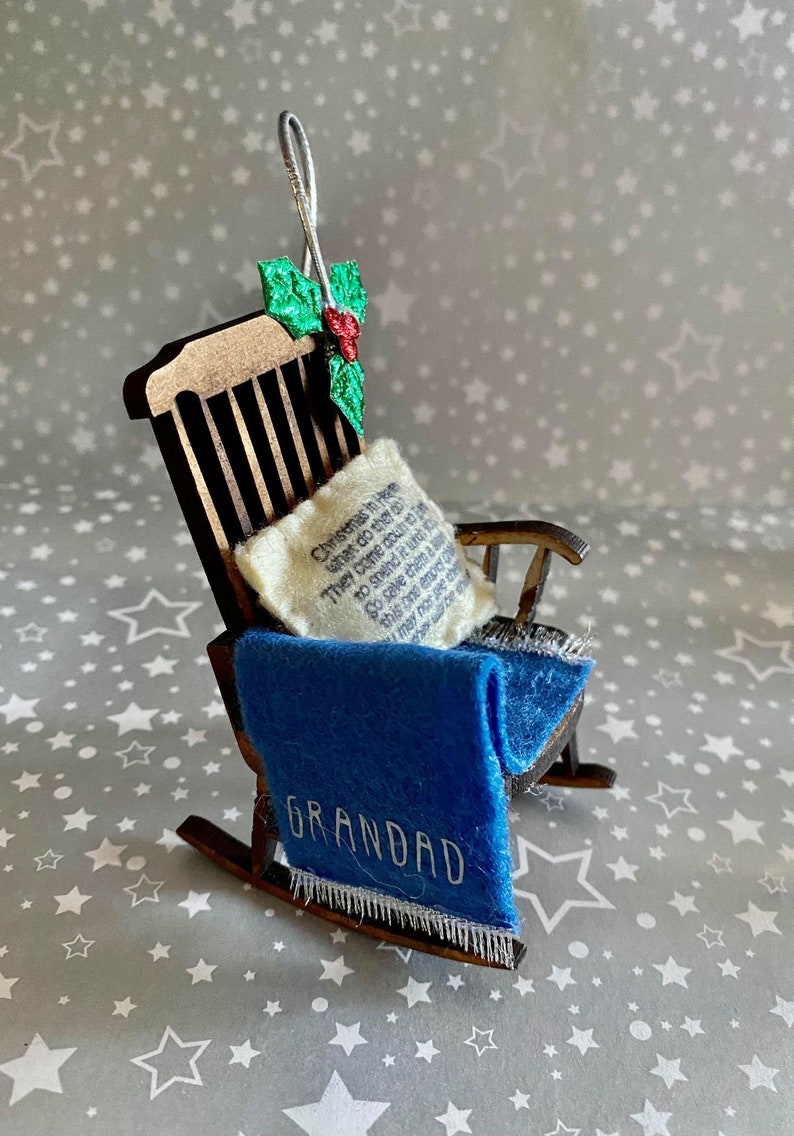 Christmas in Heaven Memorial Rocking Chair Ornament Empty - Etsy